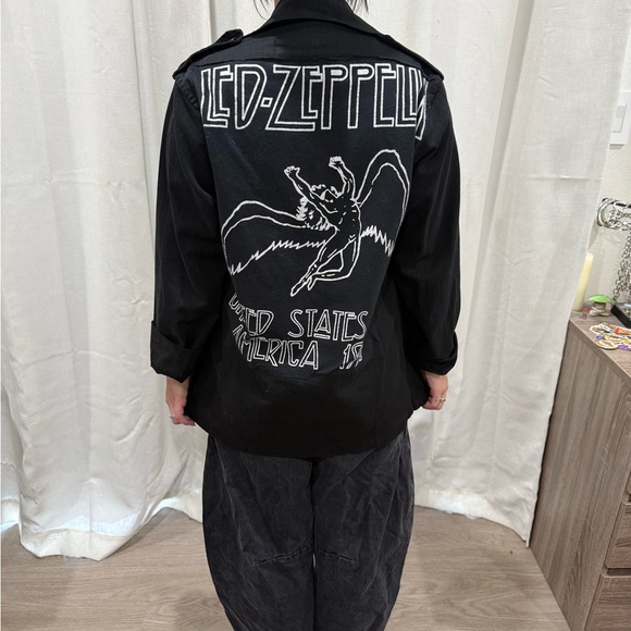 Urban Outfitters | Jackets & Coats | Led Zeppelin Black Jacket | Poshmark